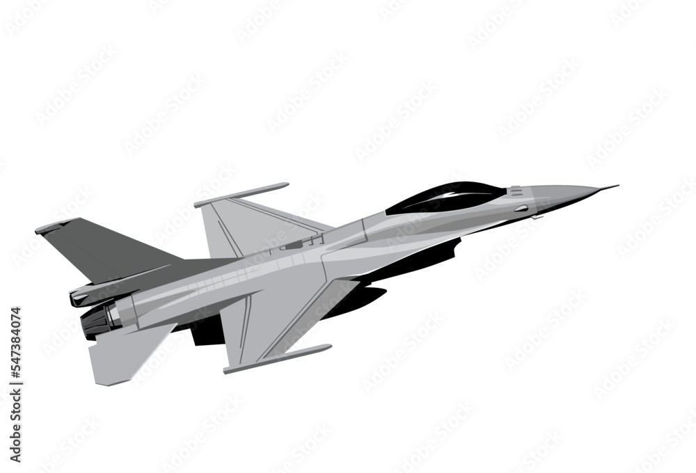 Lockheed Martin F-16 Fighting Falcon. Stylized image of a fighter jet ...