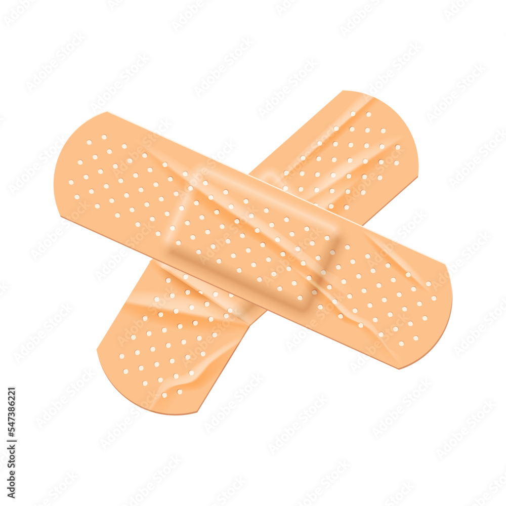 Adhesive plaster for medical skin care vector illustration. 3d ...