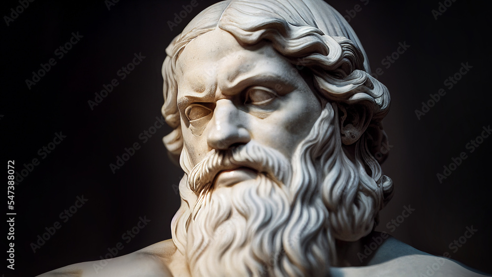 Illustration of the sculpture of Socrates. The Greek philosopher ...