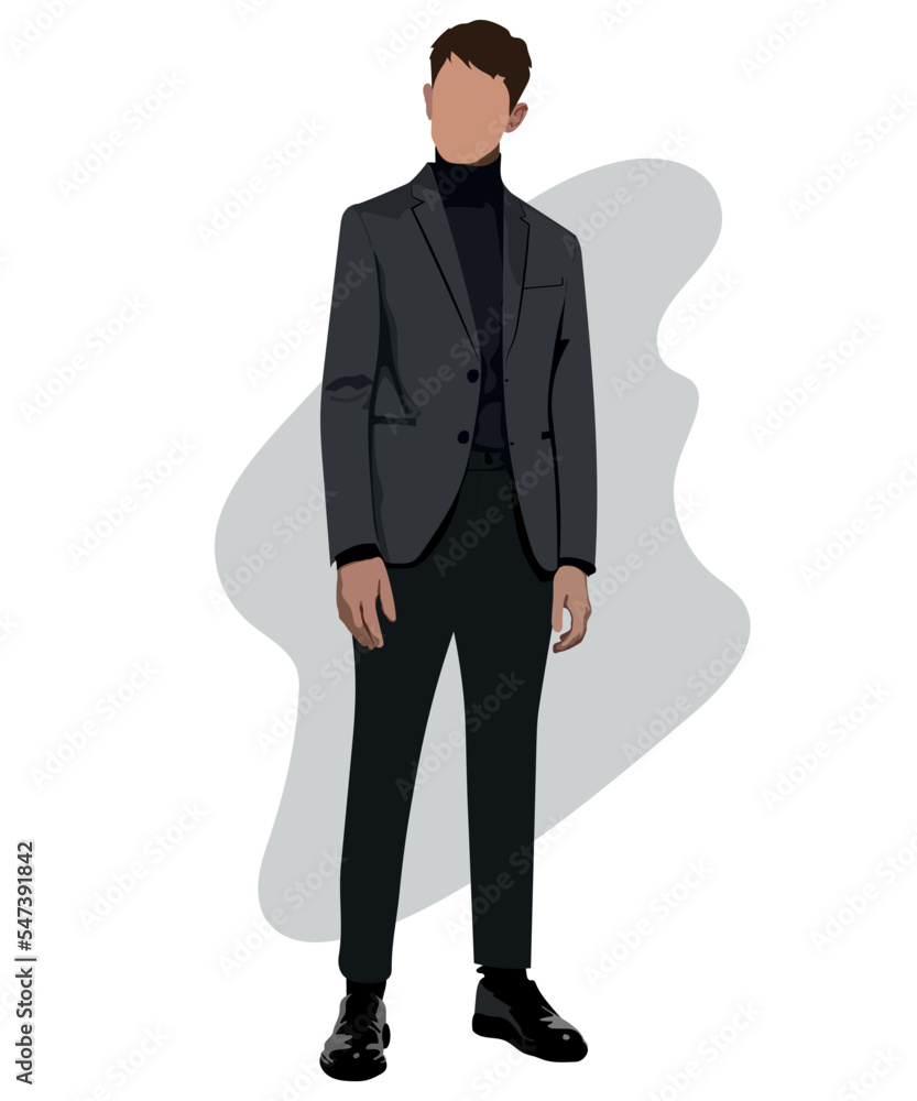 Stylish male businessman in a business suit on an interesting ...