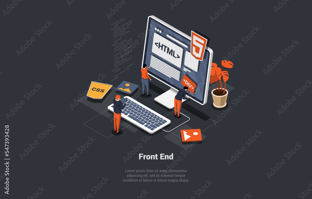 Vetor de Conceptual Template with Developer, Programmer or Coder ... Vetor de Conceptual Template with Developer, Programmer or Coder ...