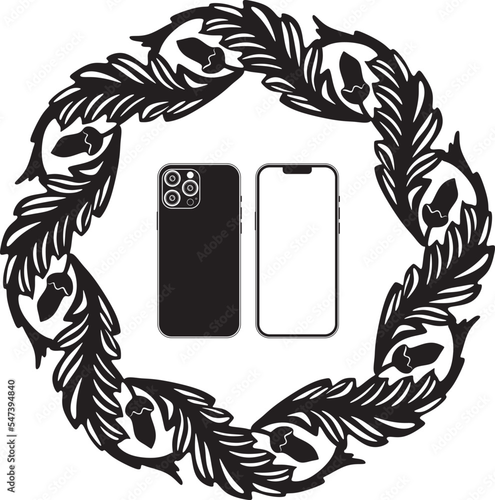 smartphone logo with frame vector design Stock Vector | Adobe Stock