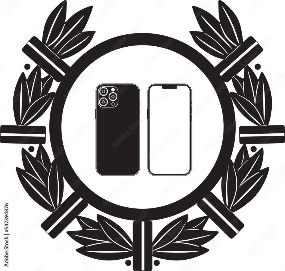 smartphone logo with frame vector design Stock Vector | Adobe Stock