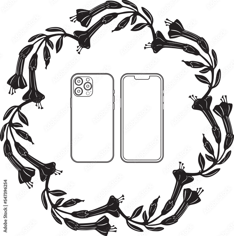 smartphone logo with frame vector design Stock Vector | Adobe Stock