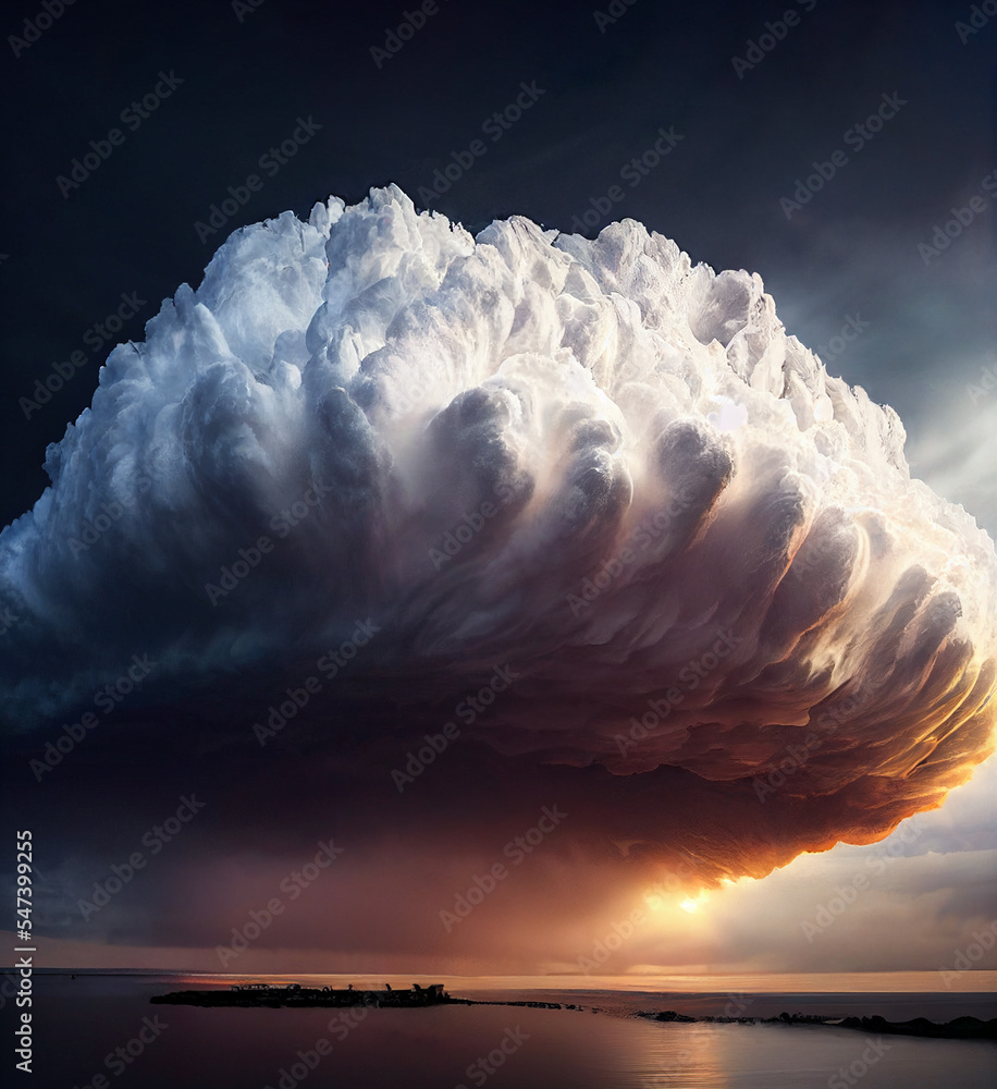 supercell storm with cumulonimbus cloud Stock Illustration | Adobe Stock