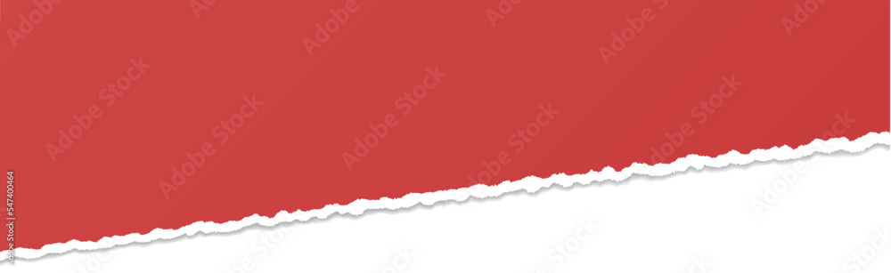 red colored vector torn paper banner with ripped edges with space for ...