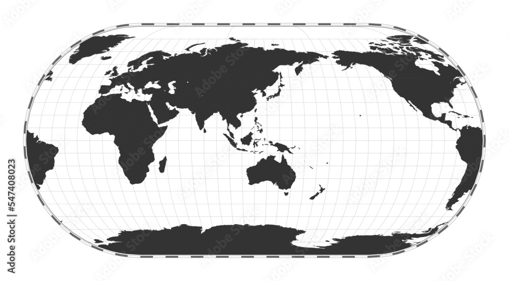 Vector world map. Eckert III projection. Plan world geographical map ...