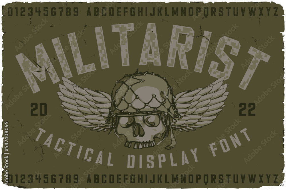 Military label font named Militarist. Original typeface for any your ...