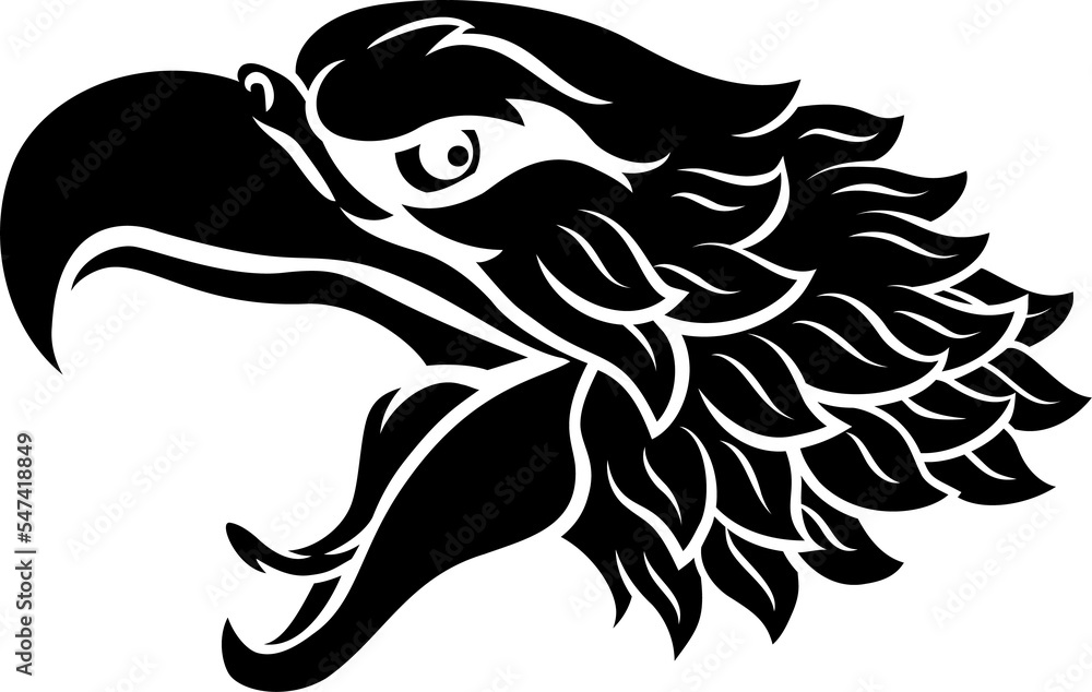 Bald Eagle or Hawk Mascot Head Face Cartoon Stock Illustration | Adobe ...