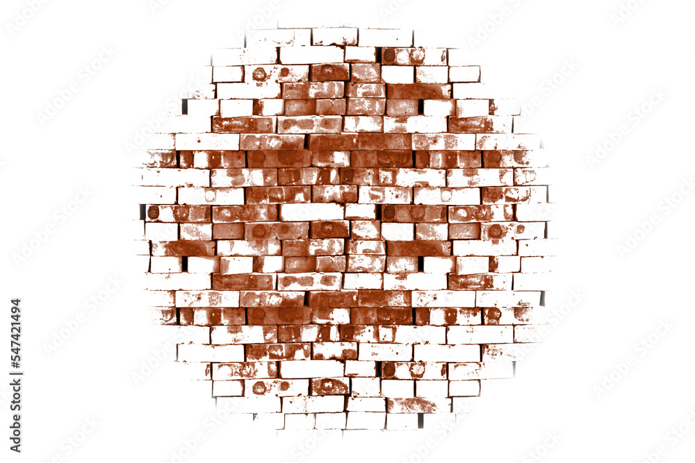 circle red brick illustration, no background can be for your design ...
