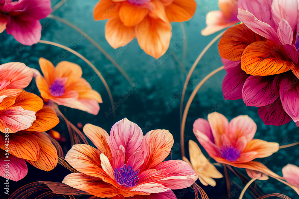 spring flowers Background. Tropical flowers. background for your design ...