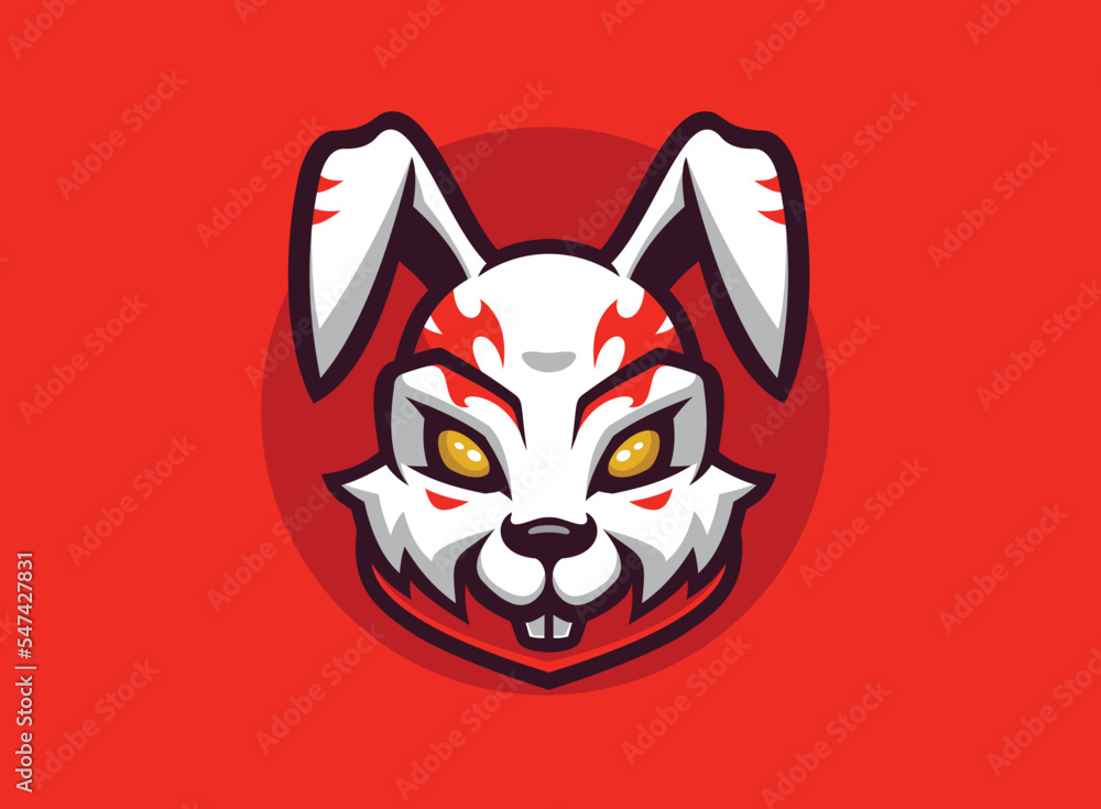 Rabbit head logo vector illustration Stock Vector | Adobe Stock
