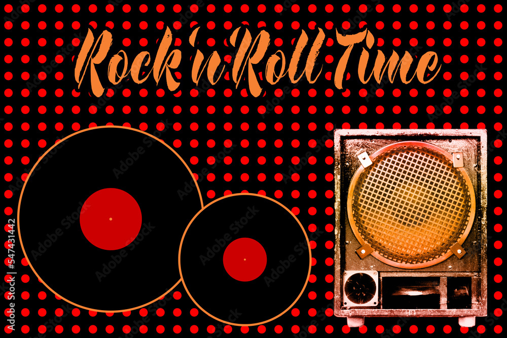 Rock'n'Roll, (Rock and Roll) Poster for Background or Flyer Stock ...