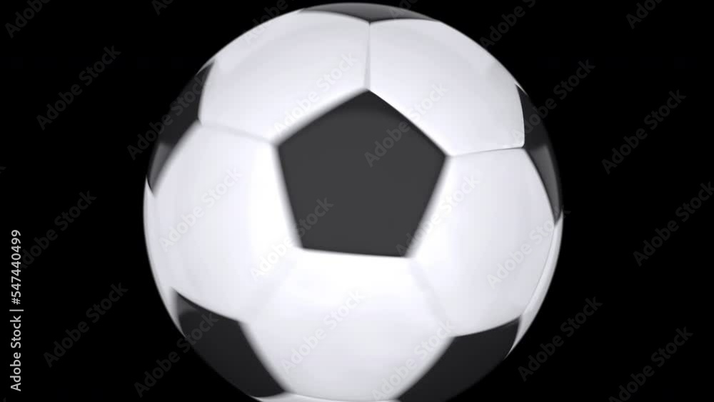 Soccer ball transiition, Soccer ball toward the camera on transparent ...