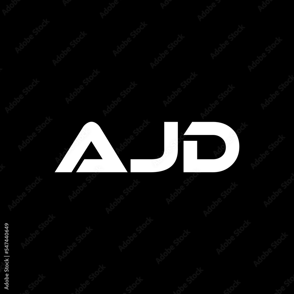 AJD letter logo design with black background in illustrator, vector ...