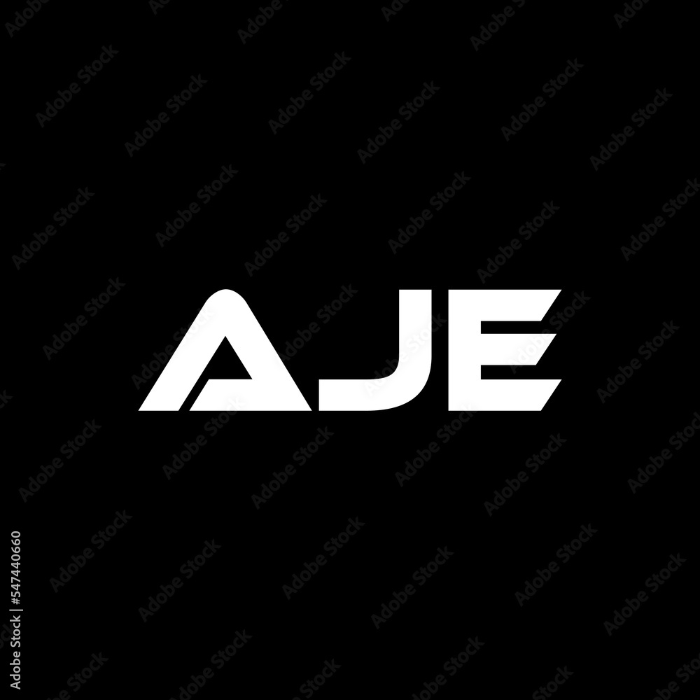 AJE letter logo design with black background in illustrator, vector ...
