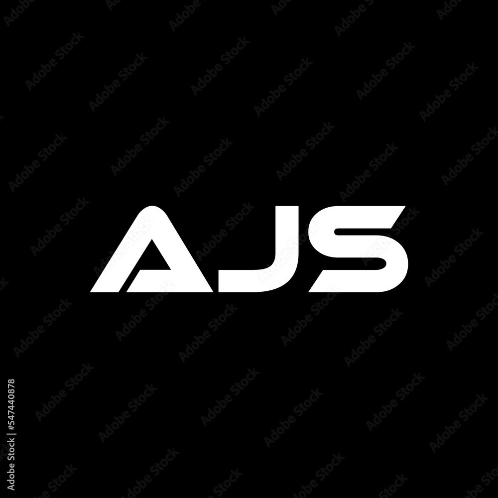 AJS letter logo design with black background in illustrator, vector ...