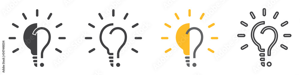 Set of business problem icon. Idea, problem solving symbols. Brainstorm ...