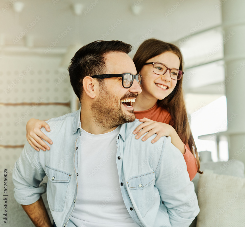 child daughter girl family happy father playing having fun together ...