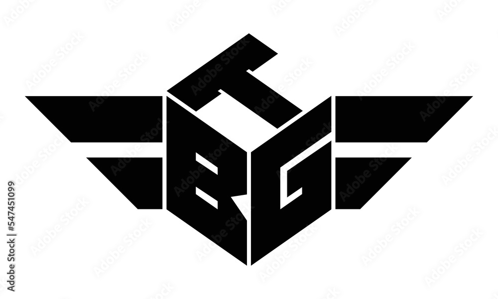 TBG three letter gaming logo in polygon cube shape logo design vector ...
