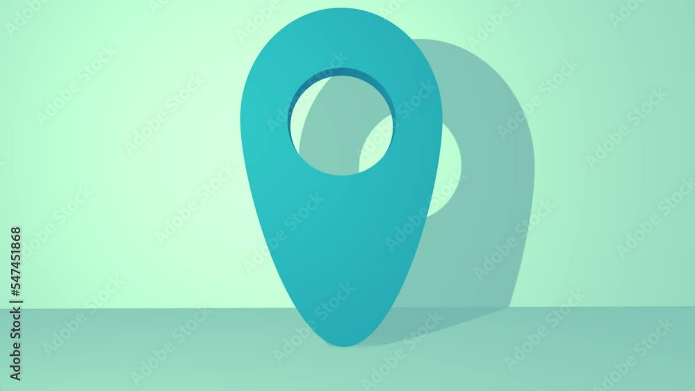 3d location icon animation video with realistic shadow.4k high quality ...