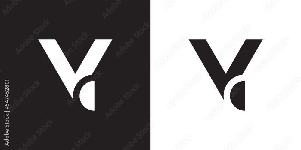 Minimal CV logo. Icon of a VC letter on a luxury background. Logo idea ...