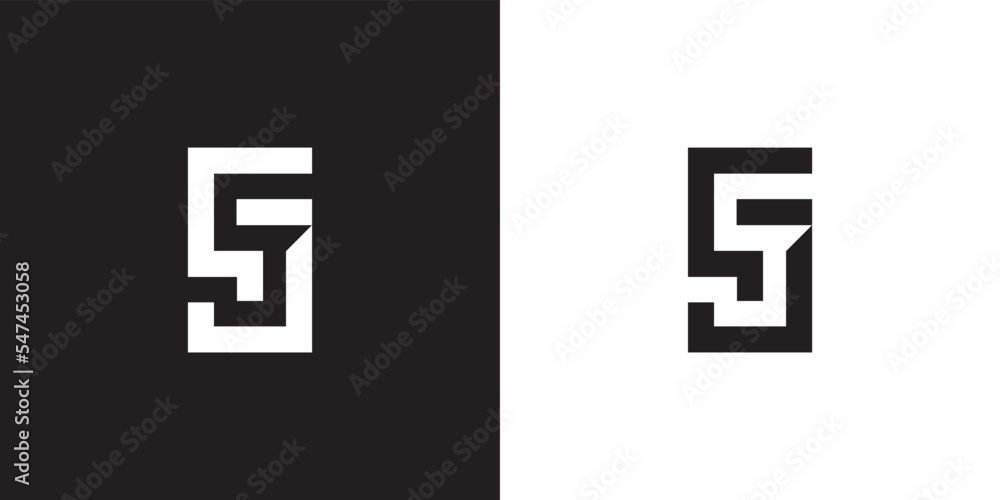 Minimal SJ logo. Icon of a JS letter on a luxury background. Logo idea ...
