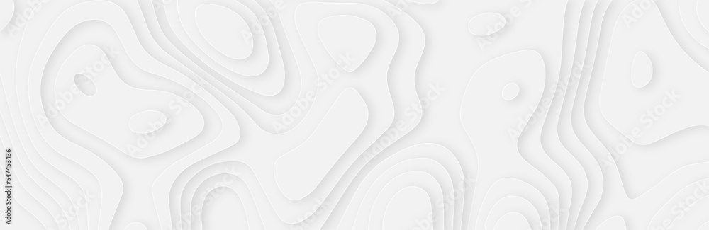 3d white papercut topography relief. Cover layout template. Material ...