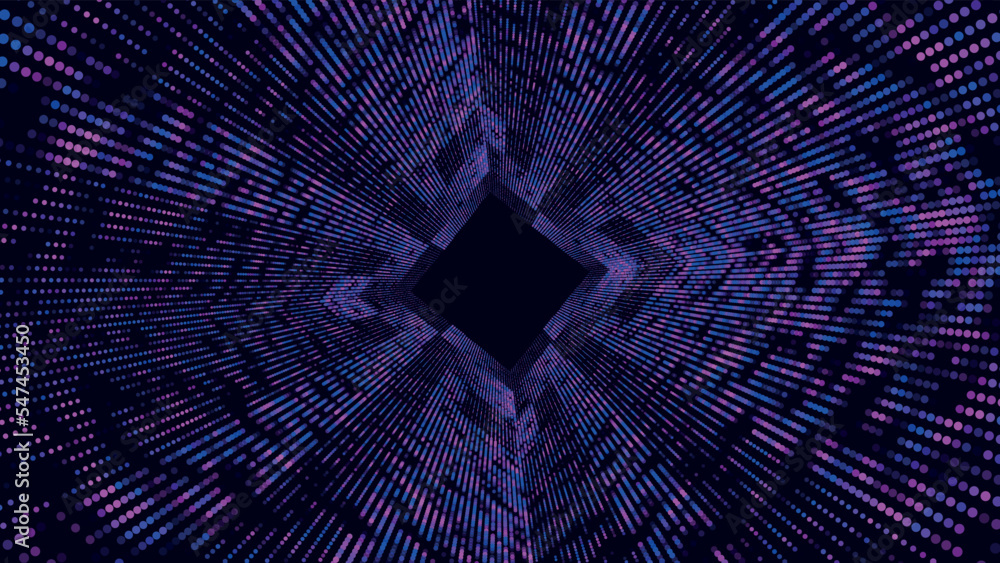 Abstract digital background. Big data visualization. Data flow ...