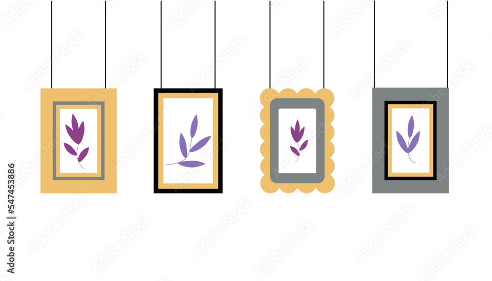 Retro photo frames on isolated background. A set of various color ...