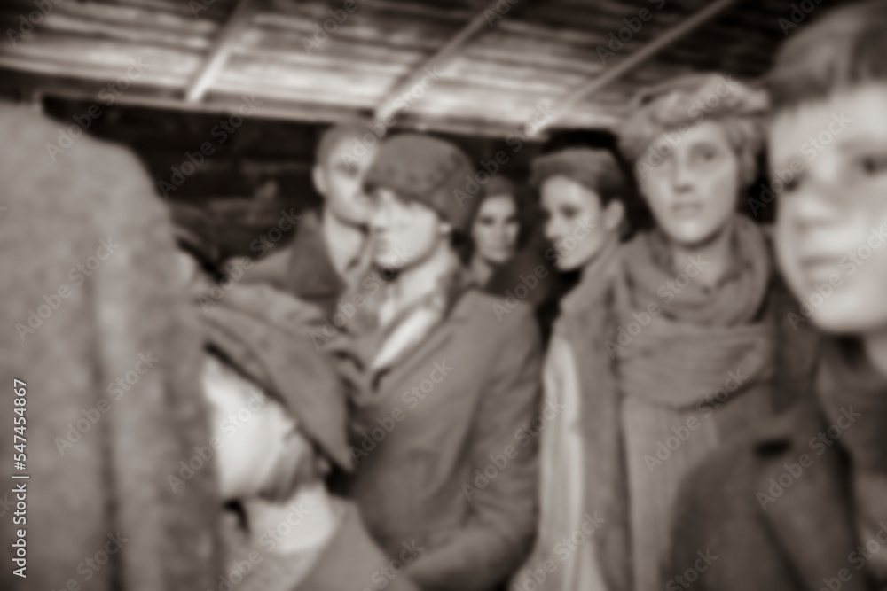 Blurred image of Jews inside the wagons of the train bound for ...
