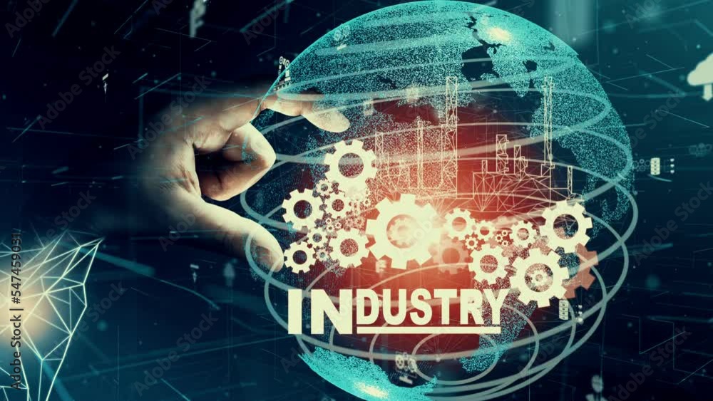 Futuristic industry 4.0 and inventive mechanized engineering concept ...