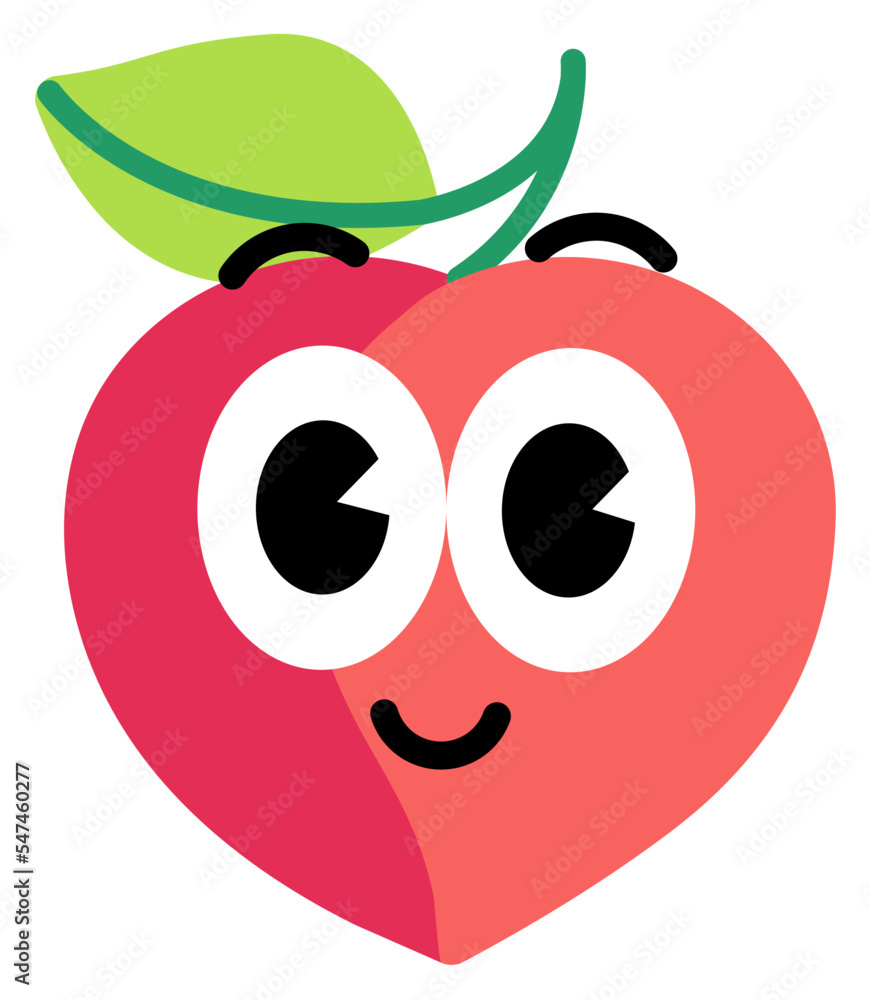 Peach face cute with white stroke Stock Vector | Adobe Stock