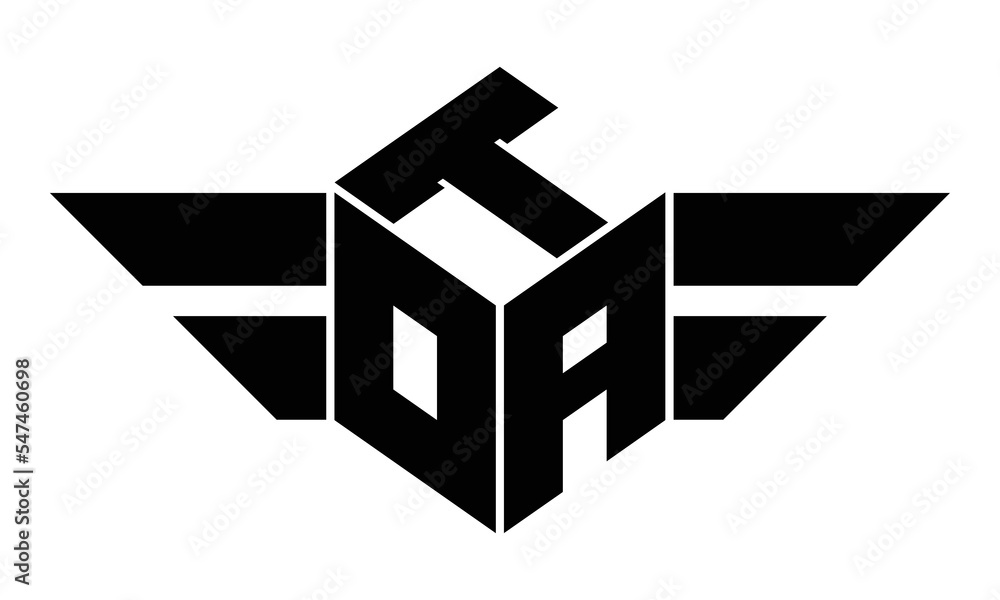 TOA three letter gaming logo in polygon cube shape logo design vector ...