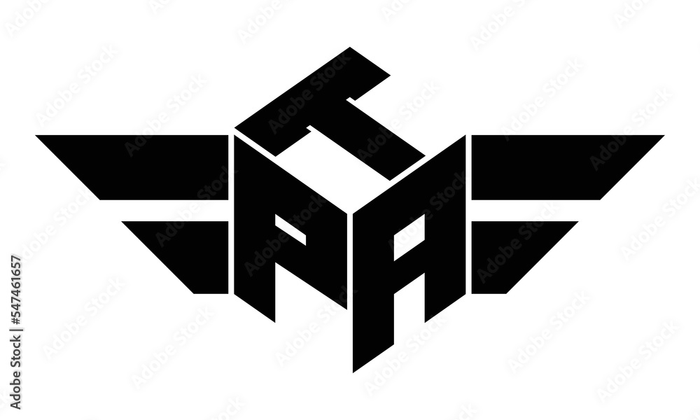 TPA three letter gaming logo in polygon cube shape logo design vector ...