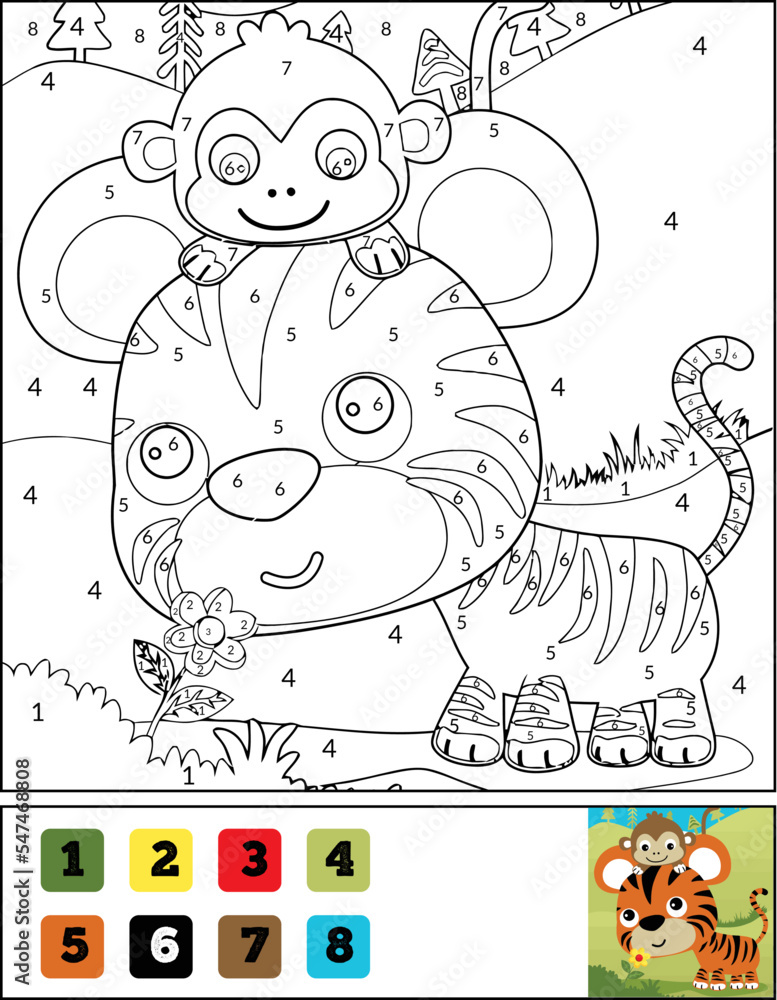 10 Animal Number Coloring Pages for Educational Fun