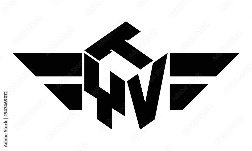 TYV three letter gaming logo in polygon cube shape logo design vector ...