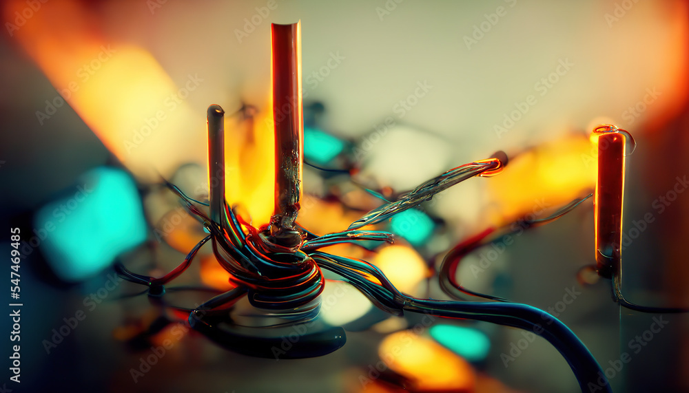 Electrical background, electricity. AI render. Stock Illustration ...