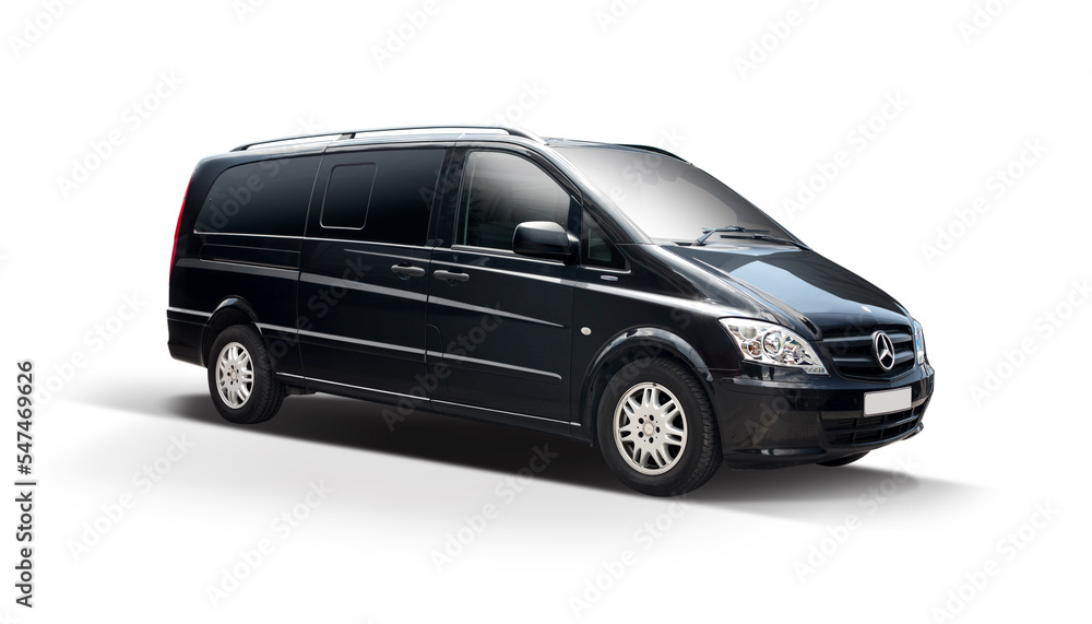 Mercedes-Benz Vito minibus, side view isolated on white background, 24 ...
