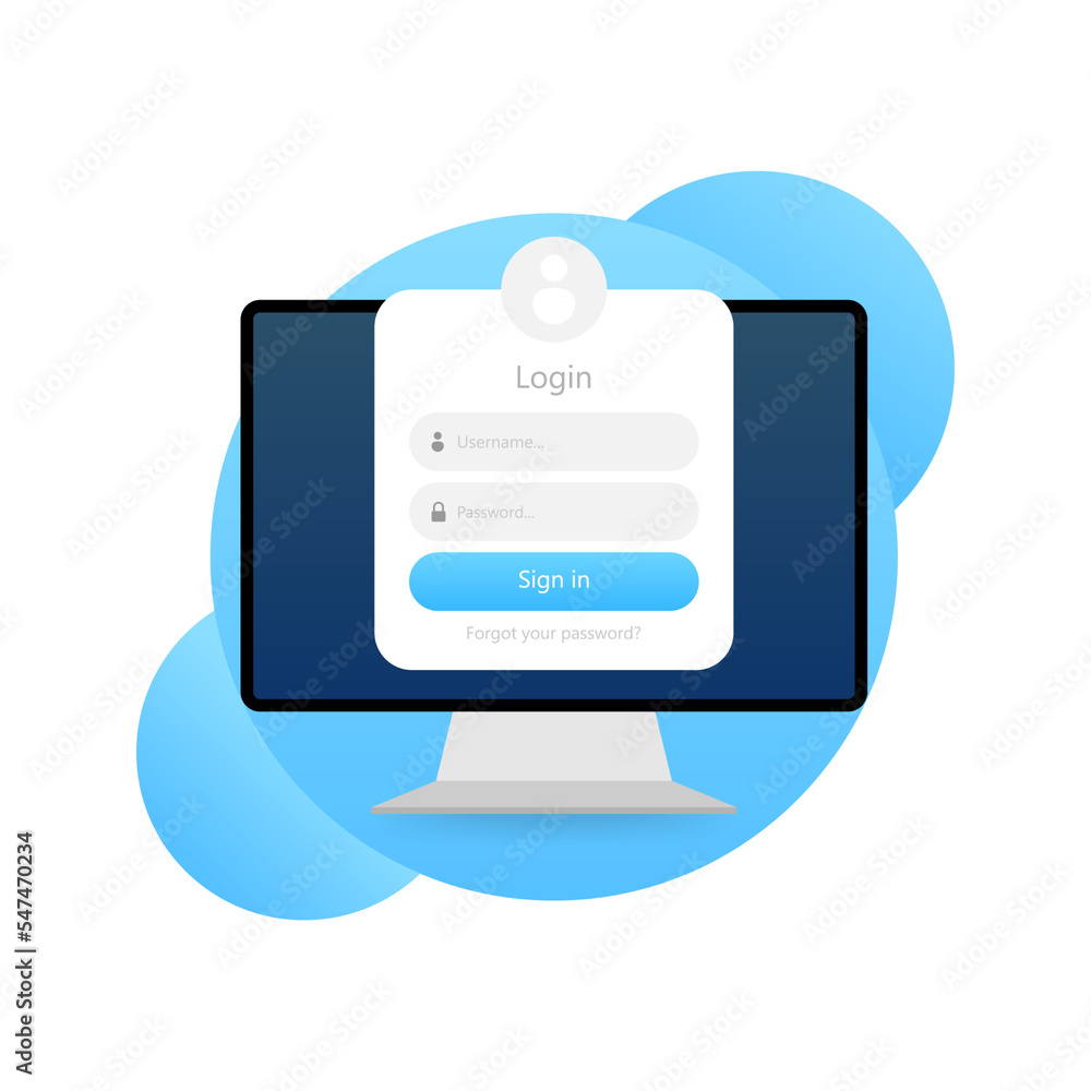 Login form icon. Login form page. Vector illustration. Stock ...