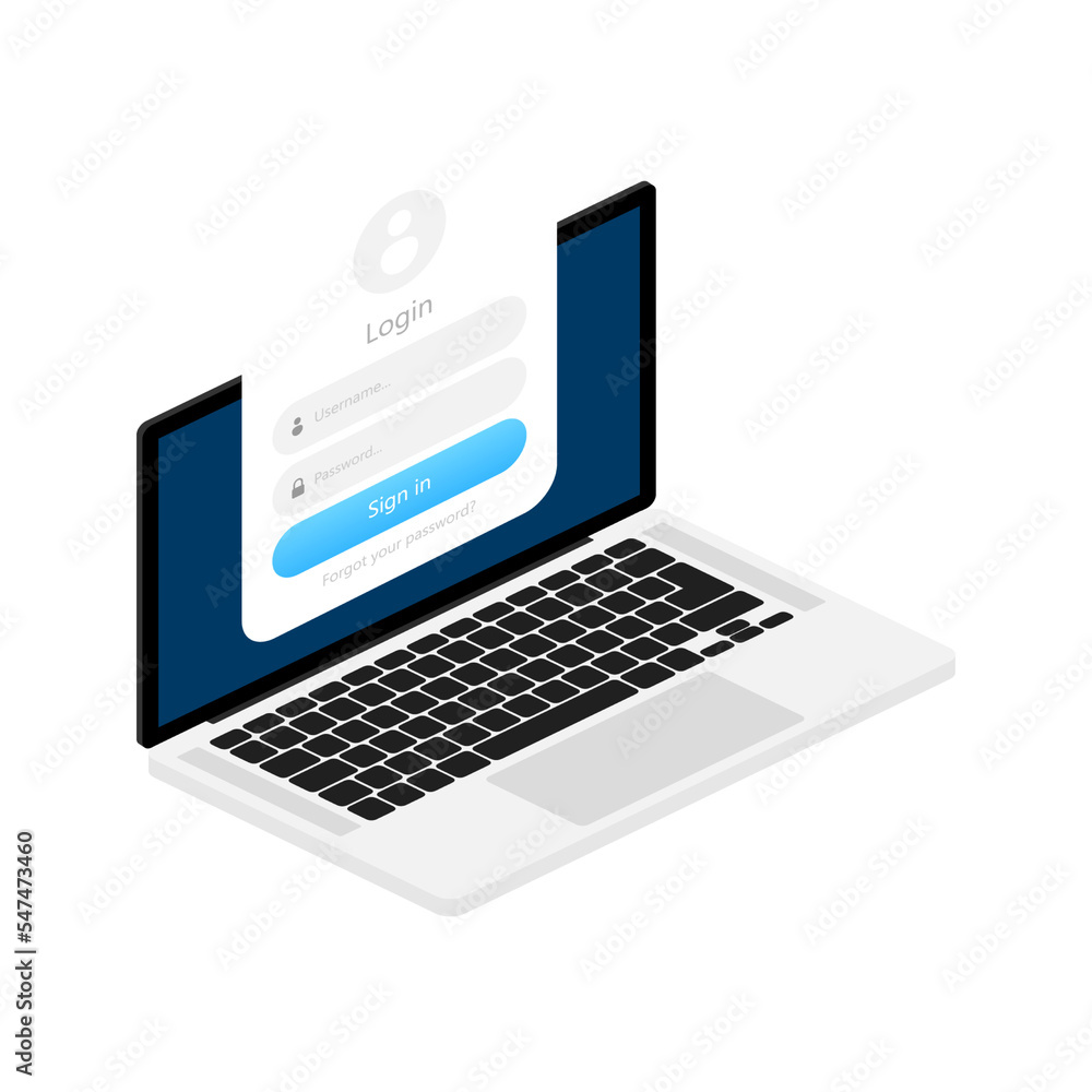Login form icon. Login form page. Vector illustration. Stock ...