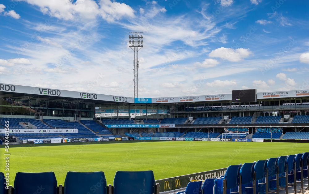 Inside the Randers Stadion (Cepheus Park), home stadium for Randers FC ...