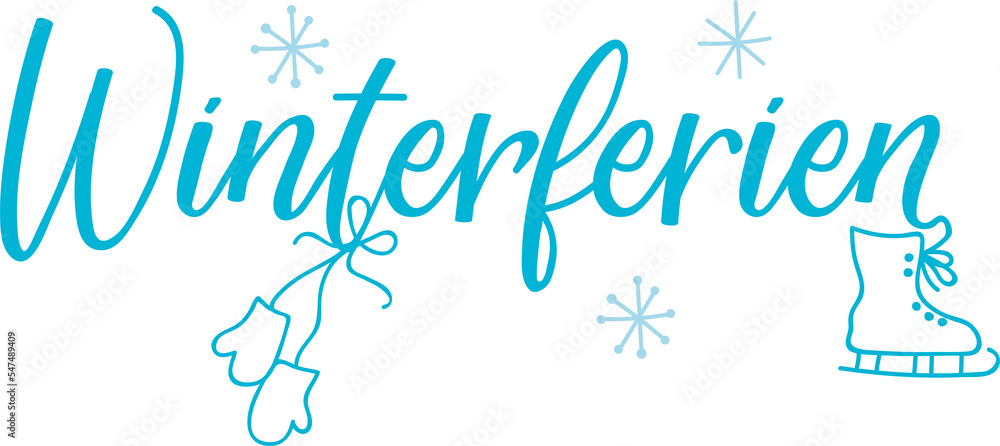 German text: Winter holiday. Lettering. vector illustration. element ...