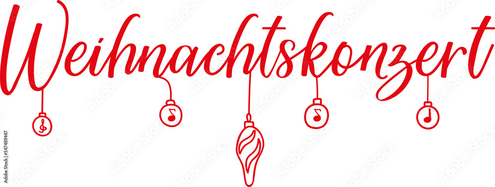 German text: Christmas concert. Lettering. element for flyers, banner ...