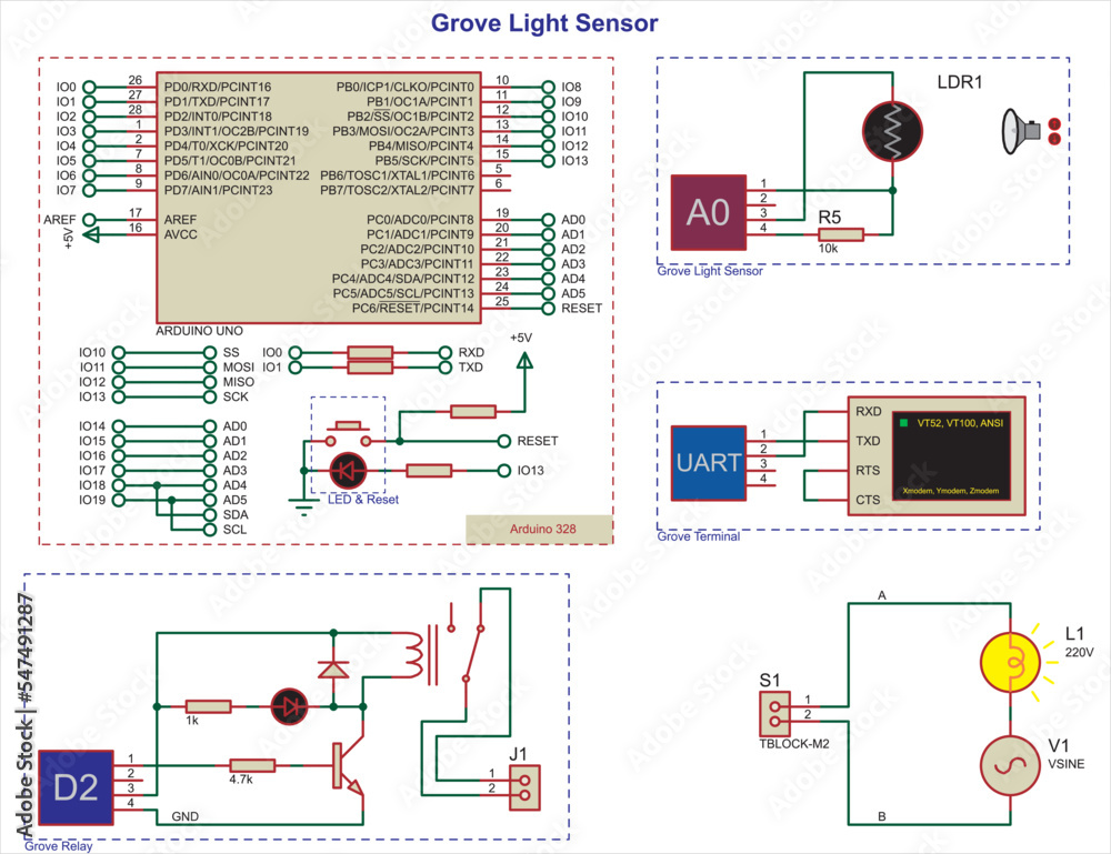 Vetor de Vector schematic diagram of an electronic device on the ...