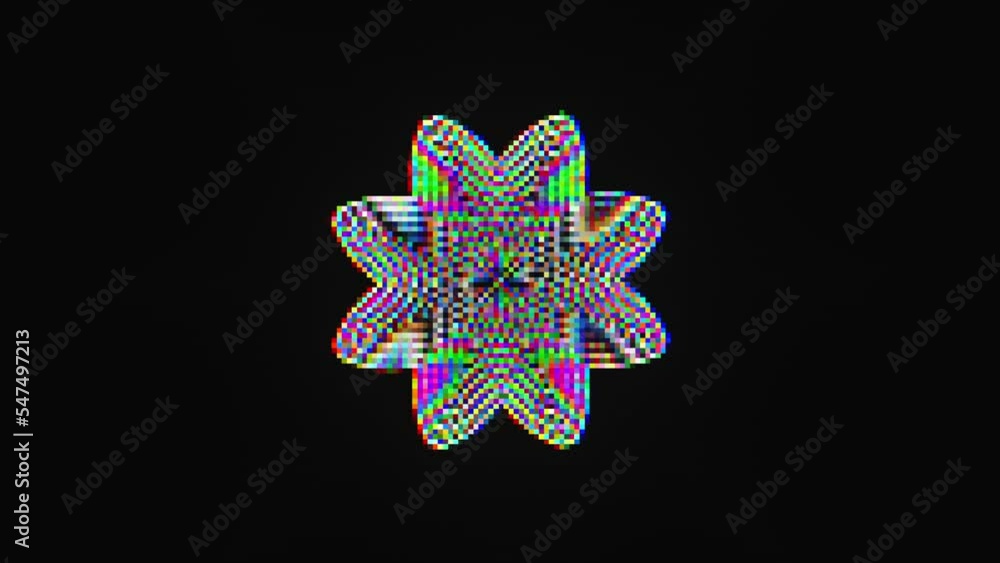 Computer iridescent generated flower shape vibrant vintage old school ...