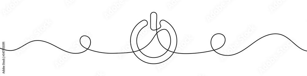 On-Off button in continuous line drawing style. Line art of On-Off ...
