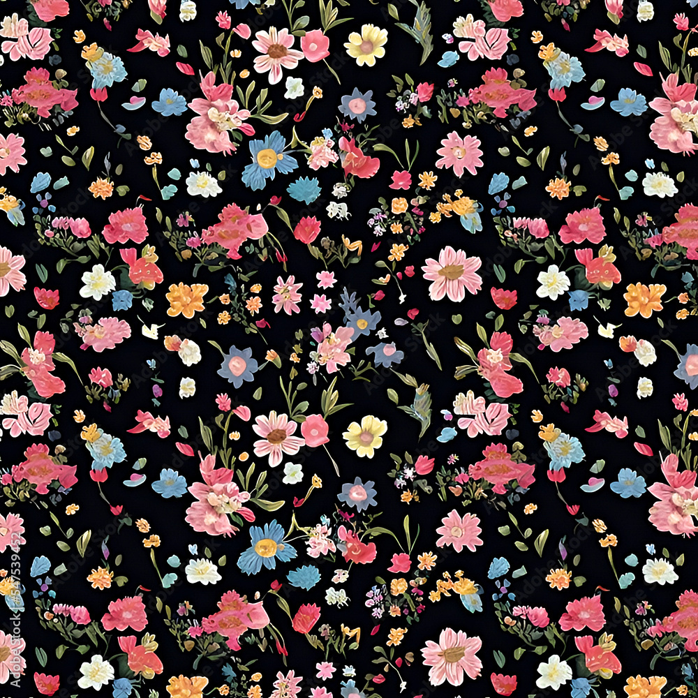 ditsy floral pattern Stock Illustration | Adobe Stock