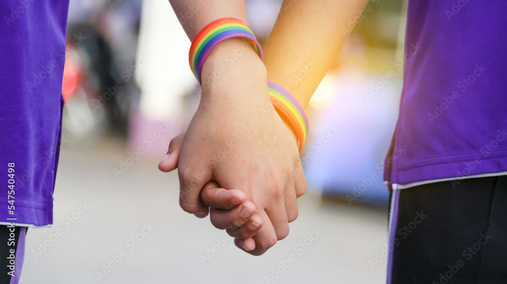 LGBT hands holding each other to show love concept for enhance genders ...