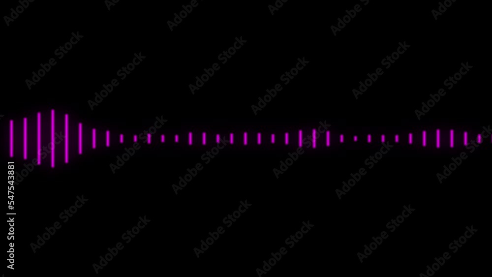 Minimalist wave form Audio Isolated on black background. Visualization ...